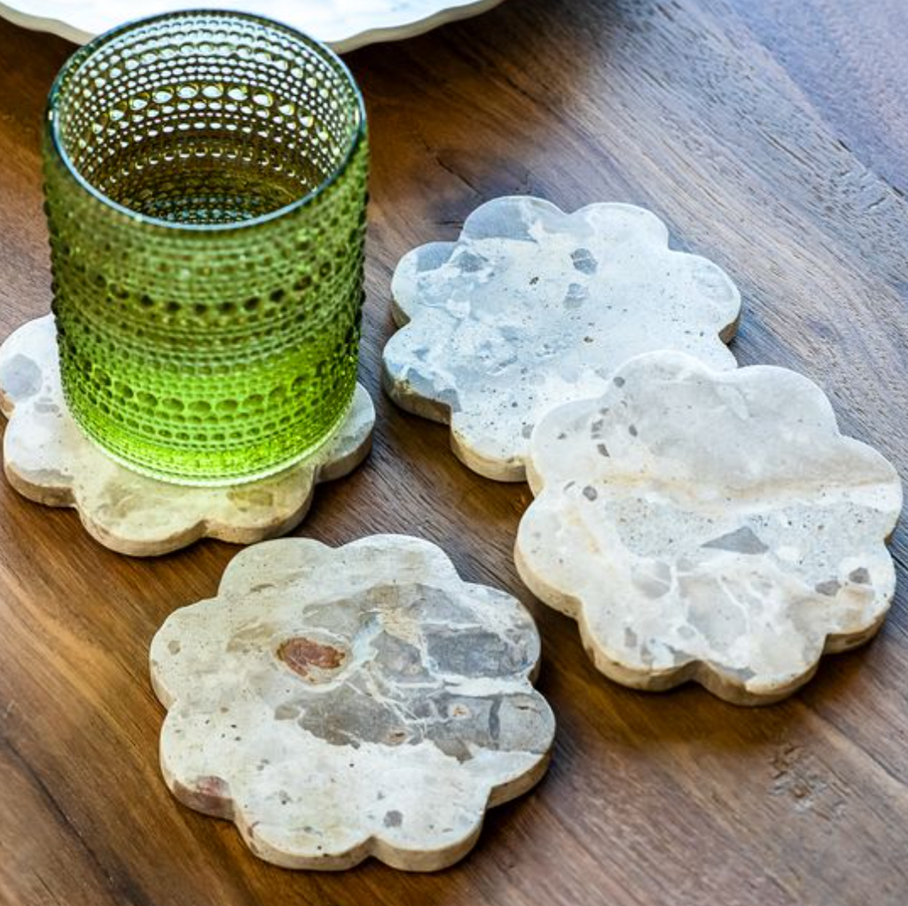 Marble Scalloped Coaster – Rustic Lantern & Co