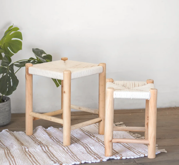 Woven Rope Stool – Rustic Lantern & Co